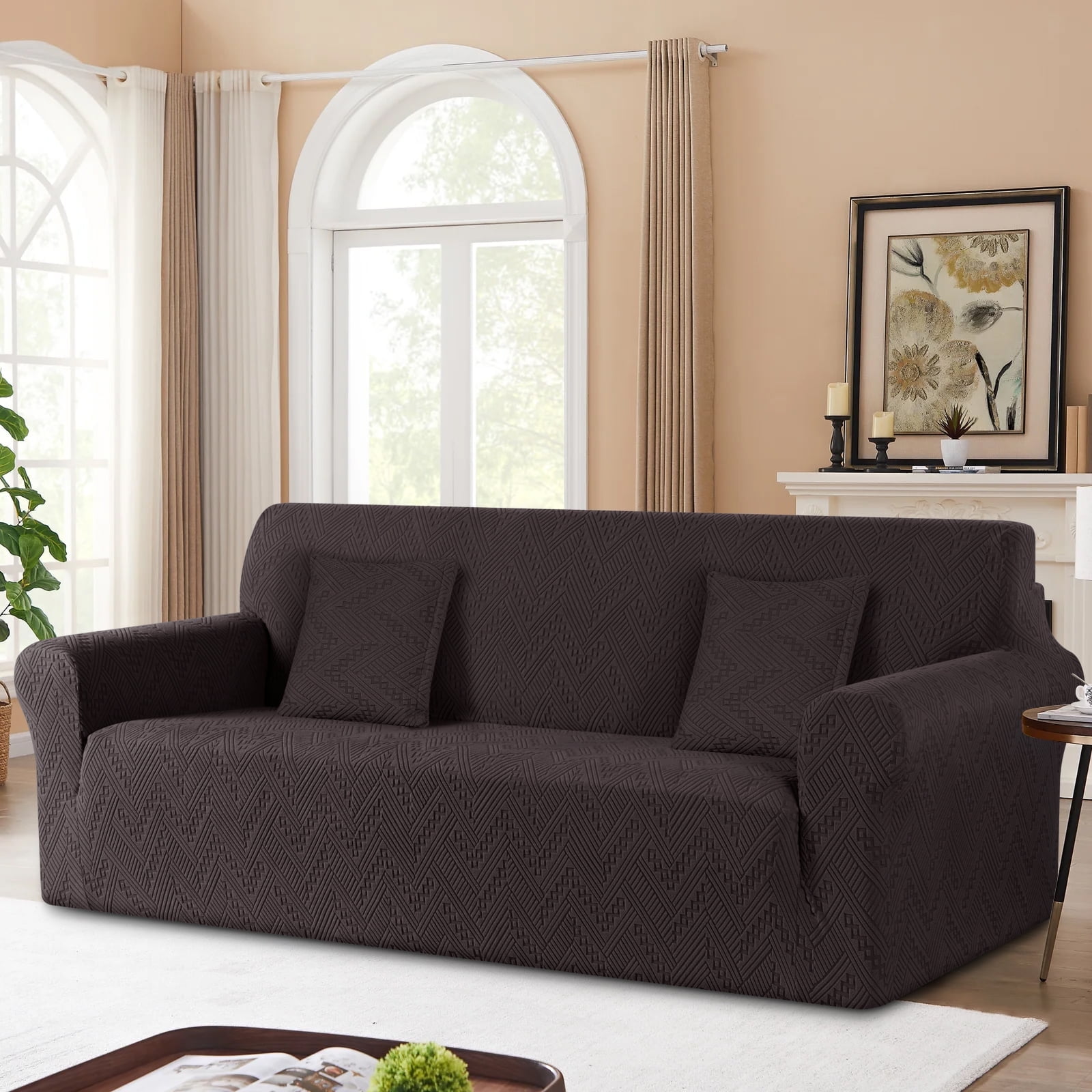 Timeles Stretch Sofa Cover 1 Piece Couch Covers for 3 Cushion Couch Non ...