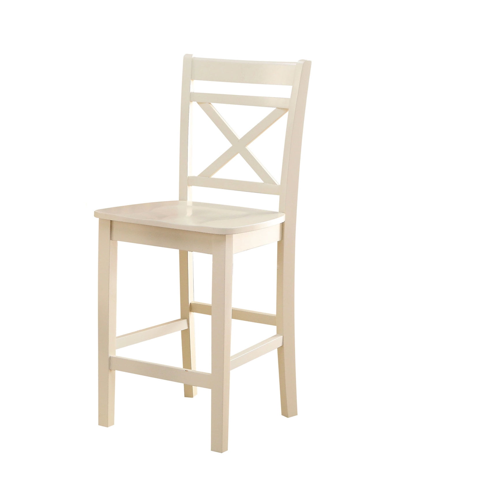 Timeless Appeal and Practicality - Cream Finish Counter Height Chairs ...