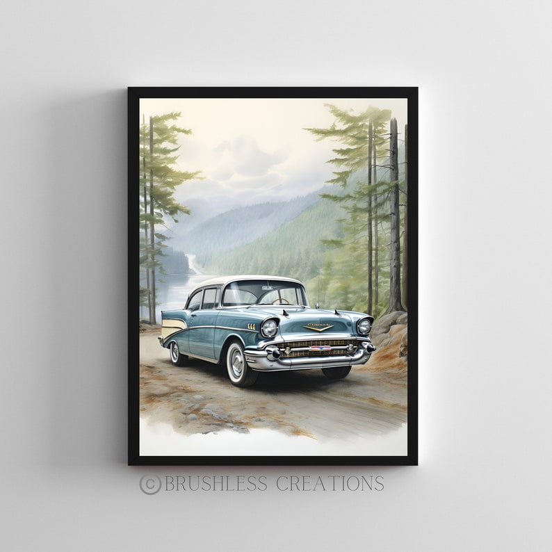 Timeless Classic 1957 Chevrolet Poster Vintage Car Retro Automotive ...