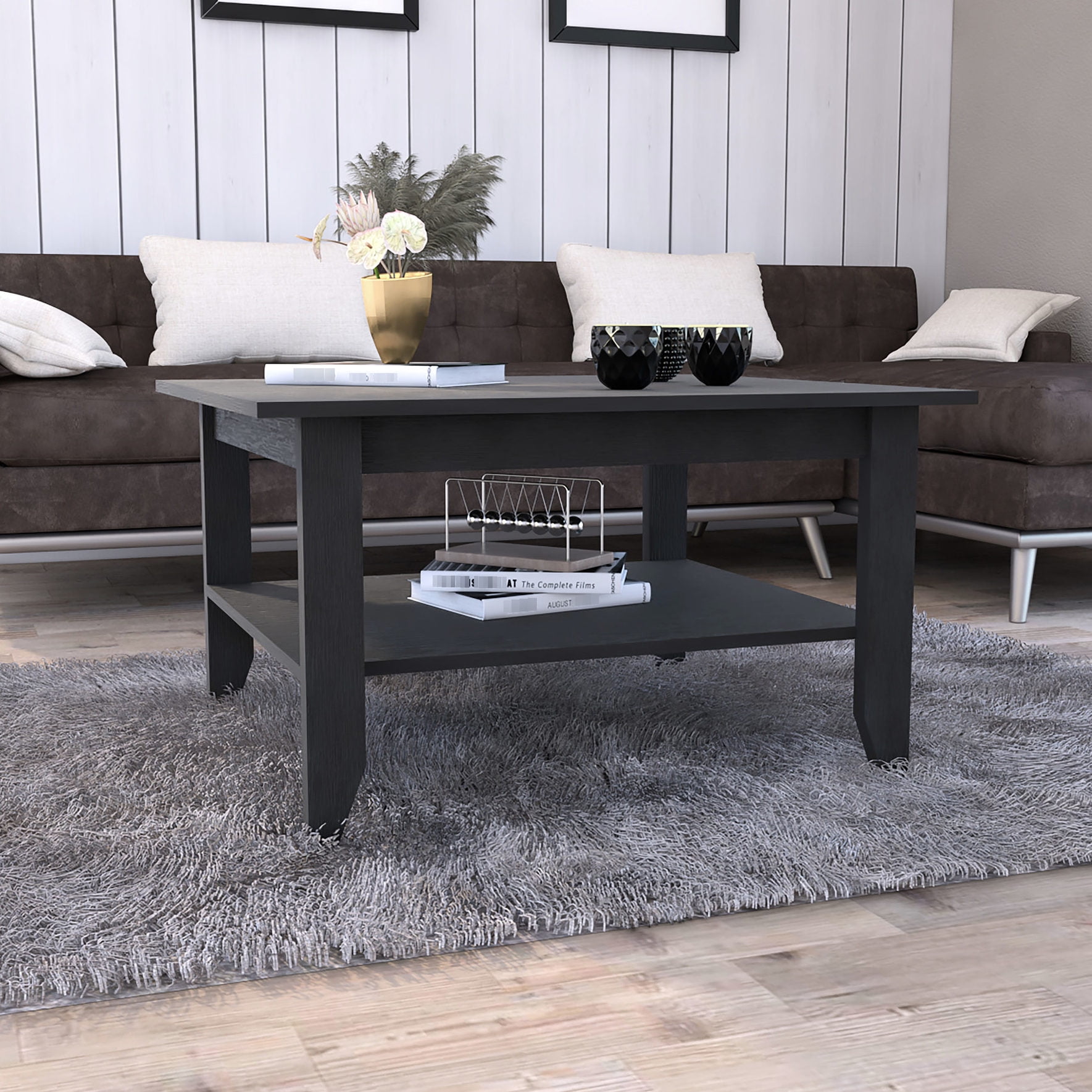 Timeless Design, Black Particle Board Coffee Table - Enhance Your ...