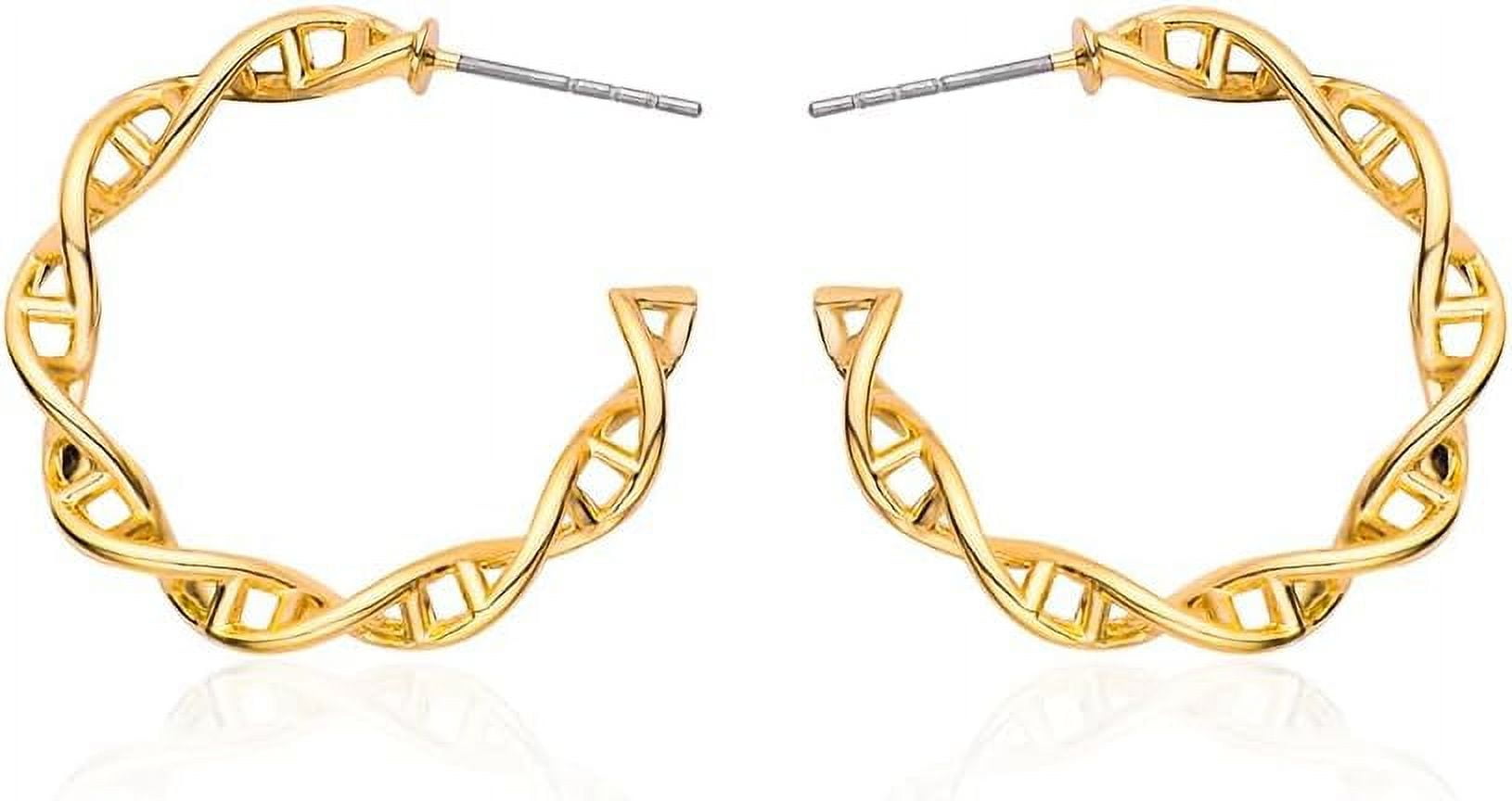 Timeless Elegance and Trendsetting Style | 14K Gold-Plated DNA Hoop ...