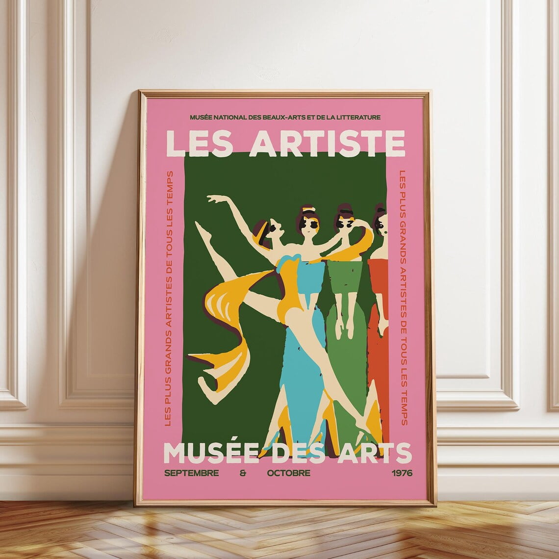 Timeless Glamour: 1976 Artists Museum Exhibition Poster - Elegant ...