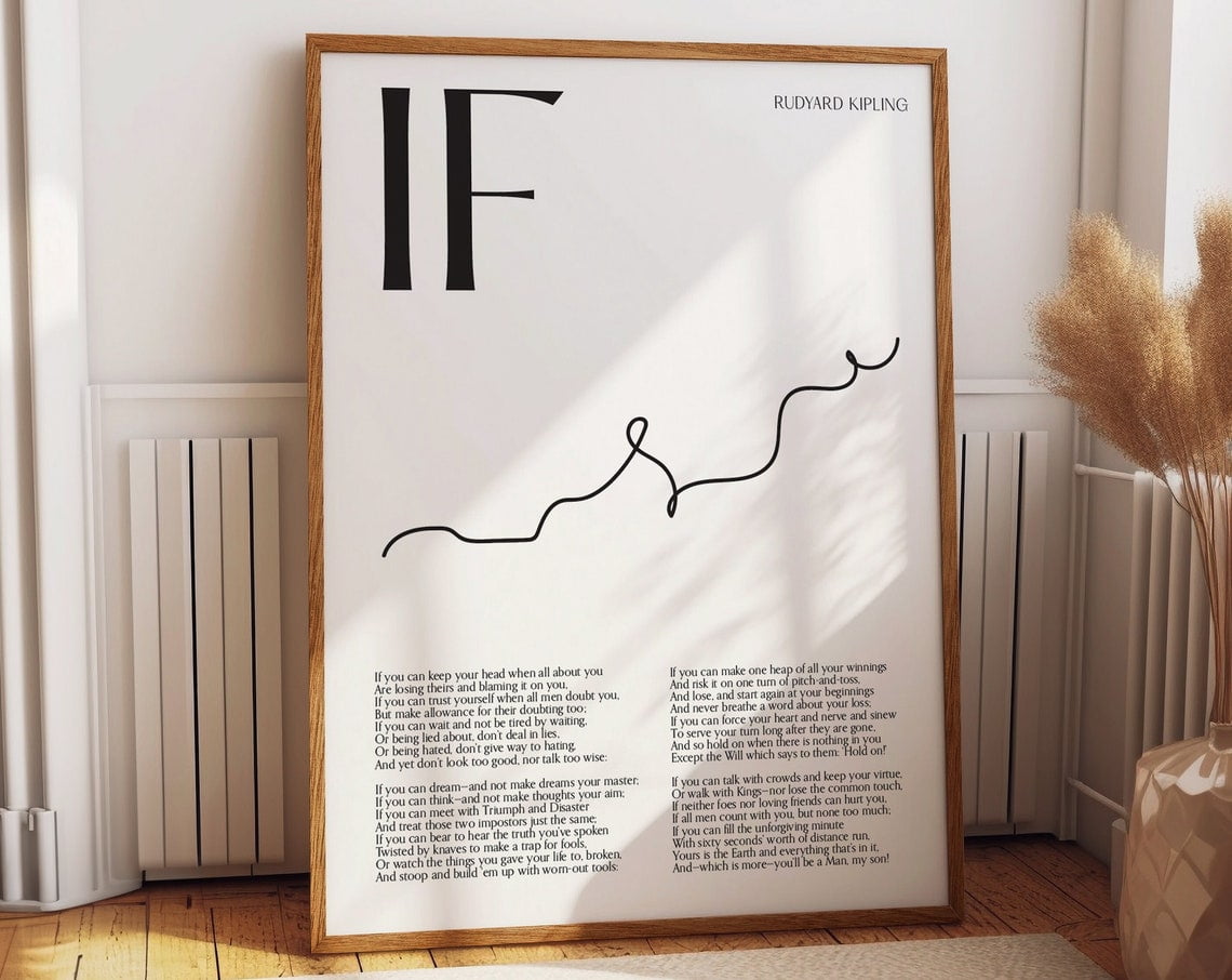 Timeless Inspiration Wall Art 'If' Poem By Rudyard Kipling Wall Poster ...