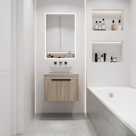 Timeless Look and Soft-Close Feature - Floating Bathroom Vanity for a ...