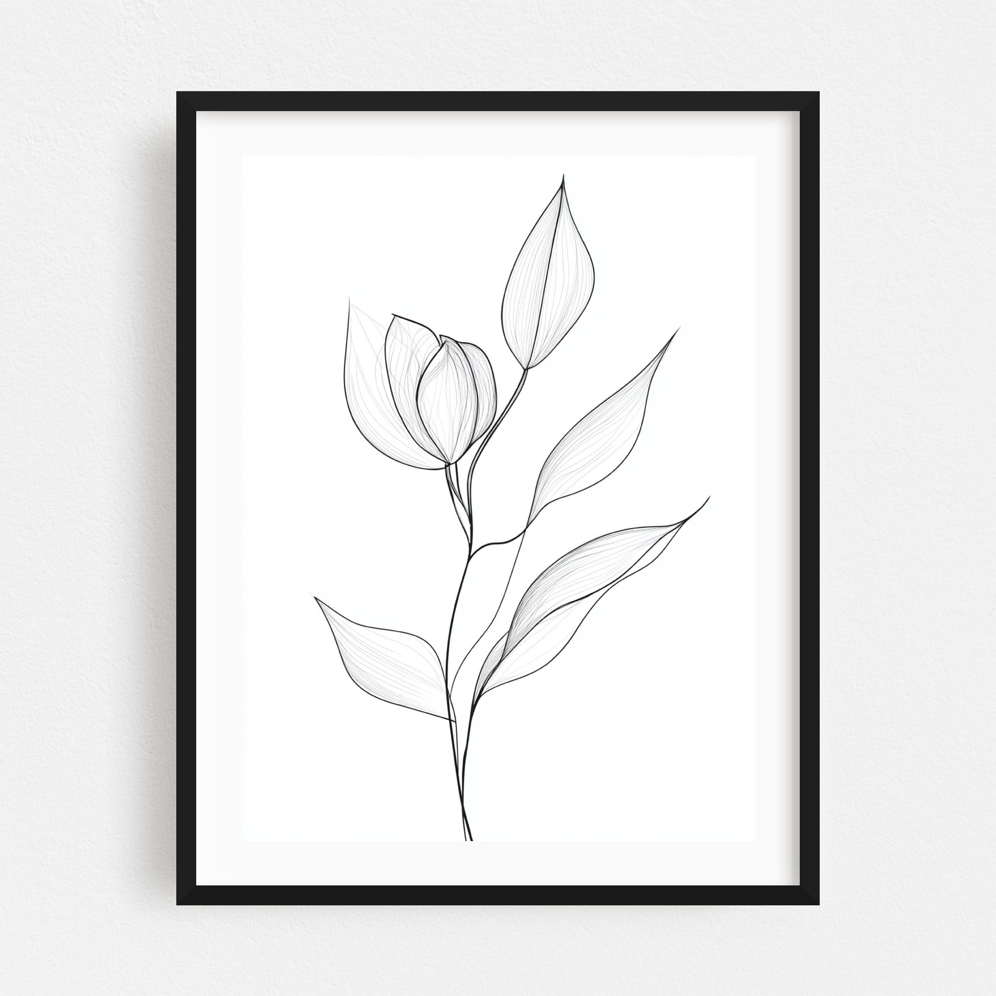 Timeless Minimalist Floral Line Drawing - Line Drawing Line Art ...