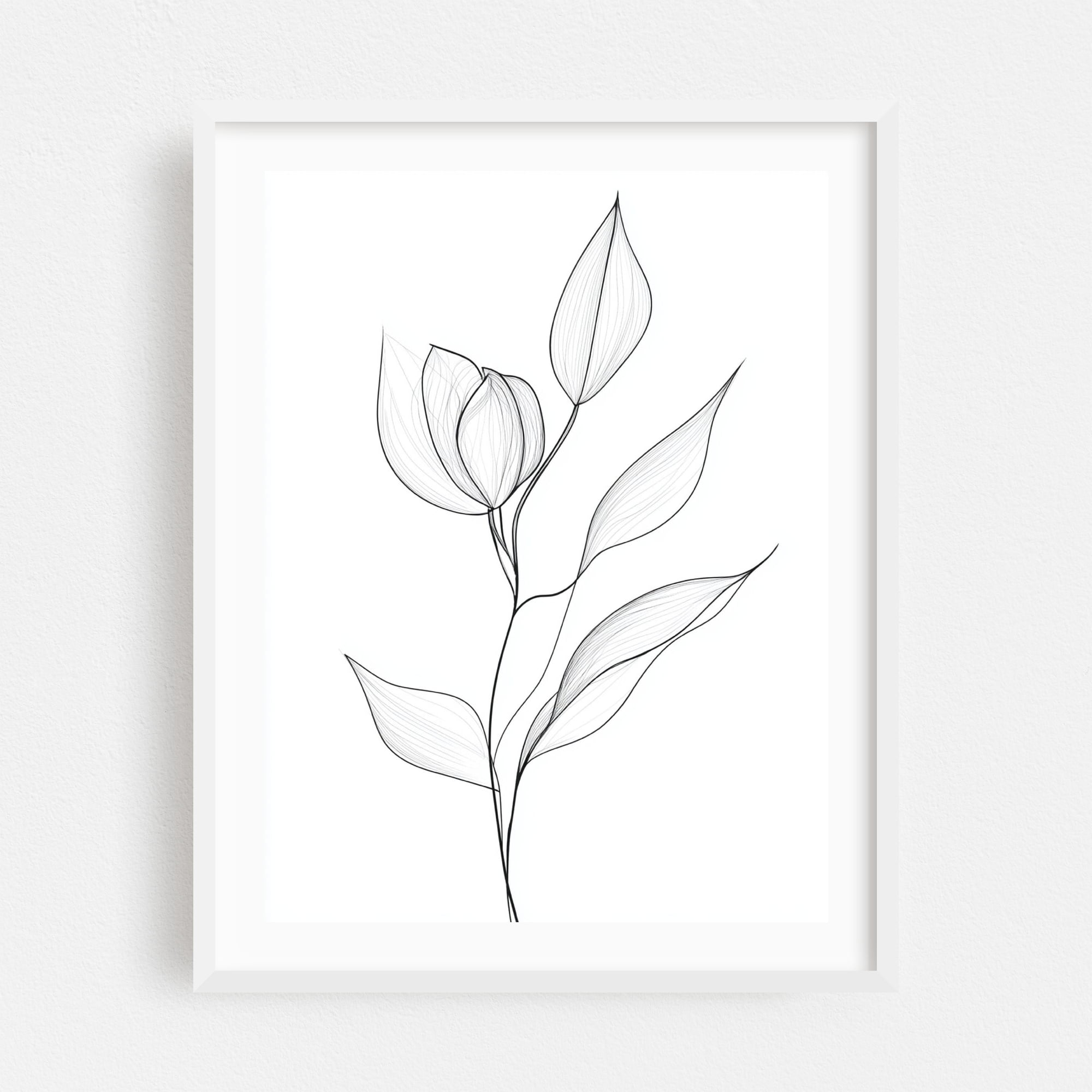 Timeless Minimalist Floral Line Drawing - Line Drawing Line Art ...