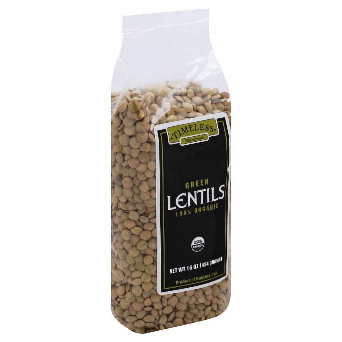 Timeless Natural Foods Organic Green Lentils 16 oz. - Walmart.com
