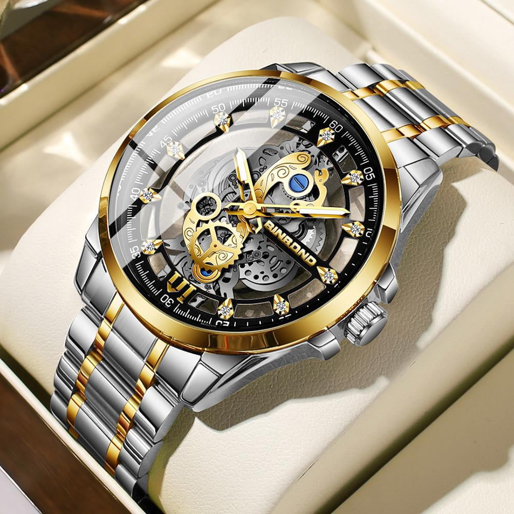 Timeless Silver-Tone Watch for Men, Easy to Read Analog Display, Water ...