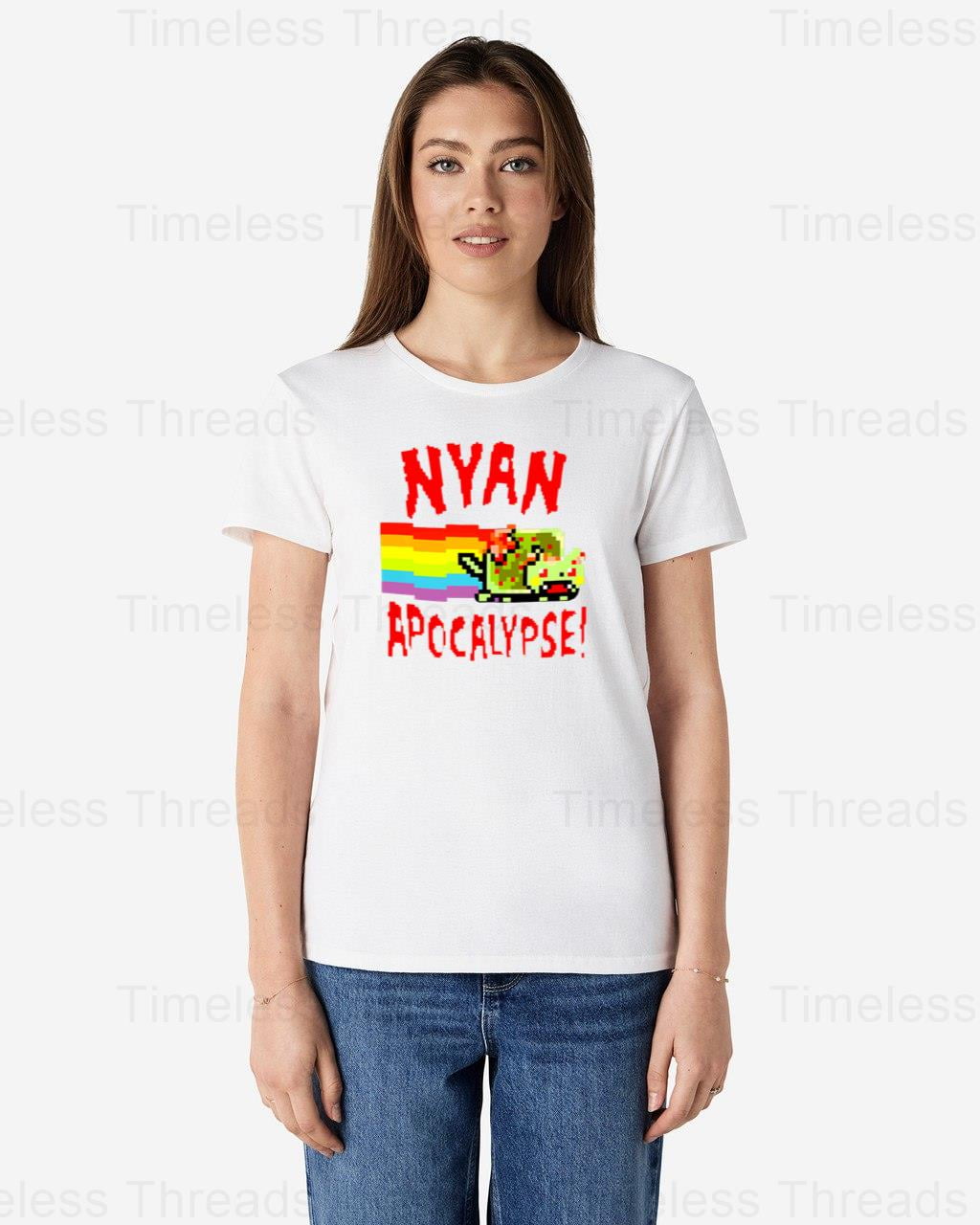 Timeless Threads Nyan Cat T-shirt Apocalypse Meme Rainbow Pop Culture ...