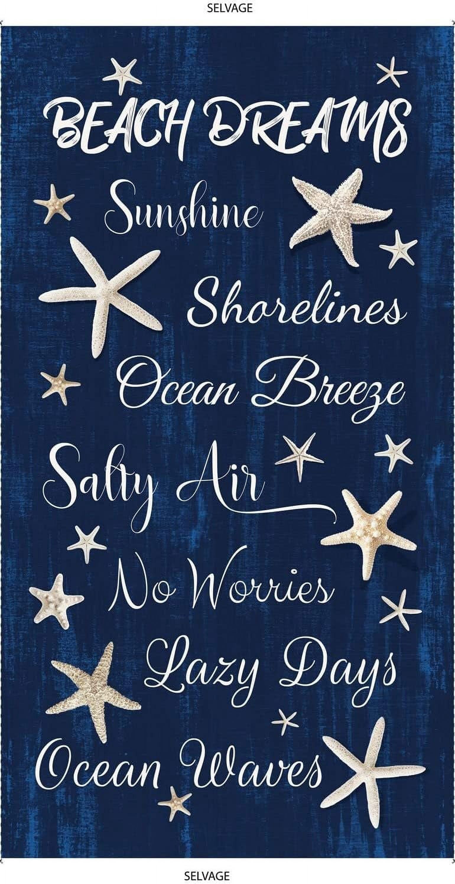 Timeless Treasures Beach Dreams Quilt Fabric 24" x 44" Panel C1232 Navy ...