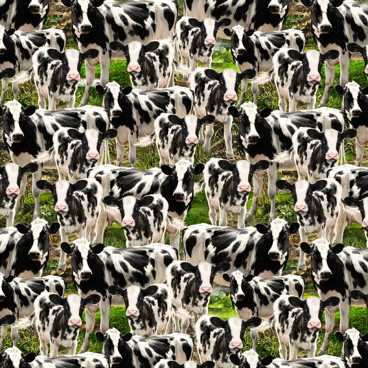 Timeless Treasures Country Farm Packed Cows Multicolor 100% Cotton ...