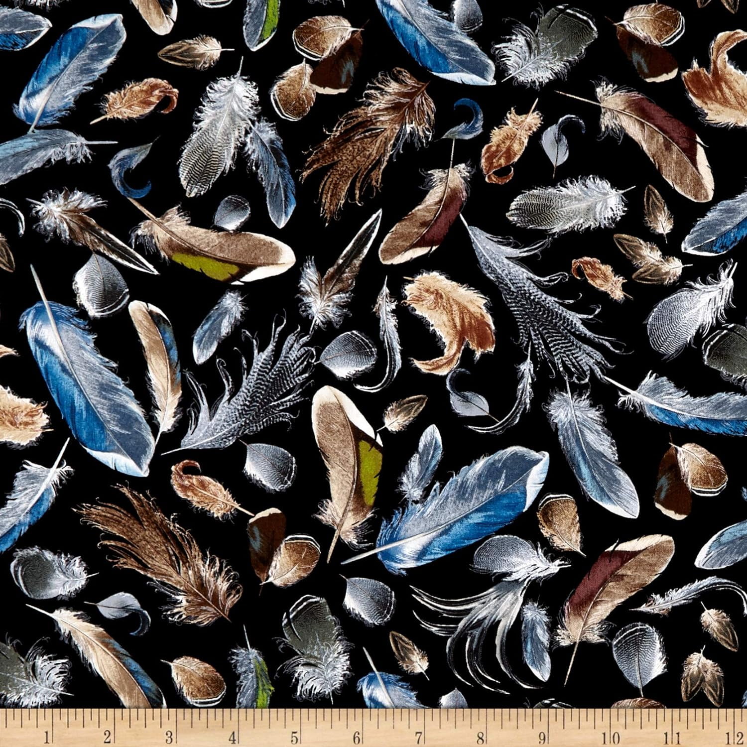 Timeless Treasures Deep In The Woods Falling Feathers Quilt Fabric ...