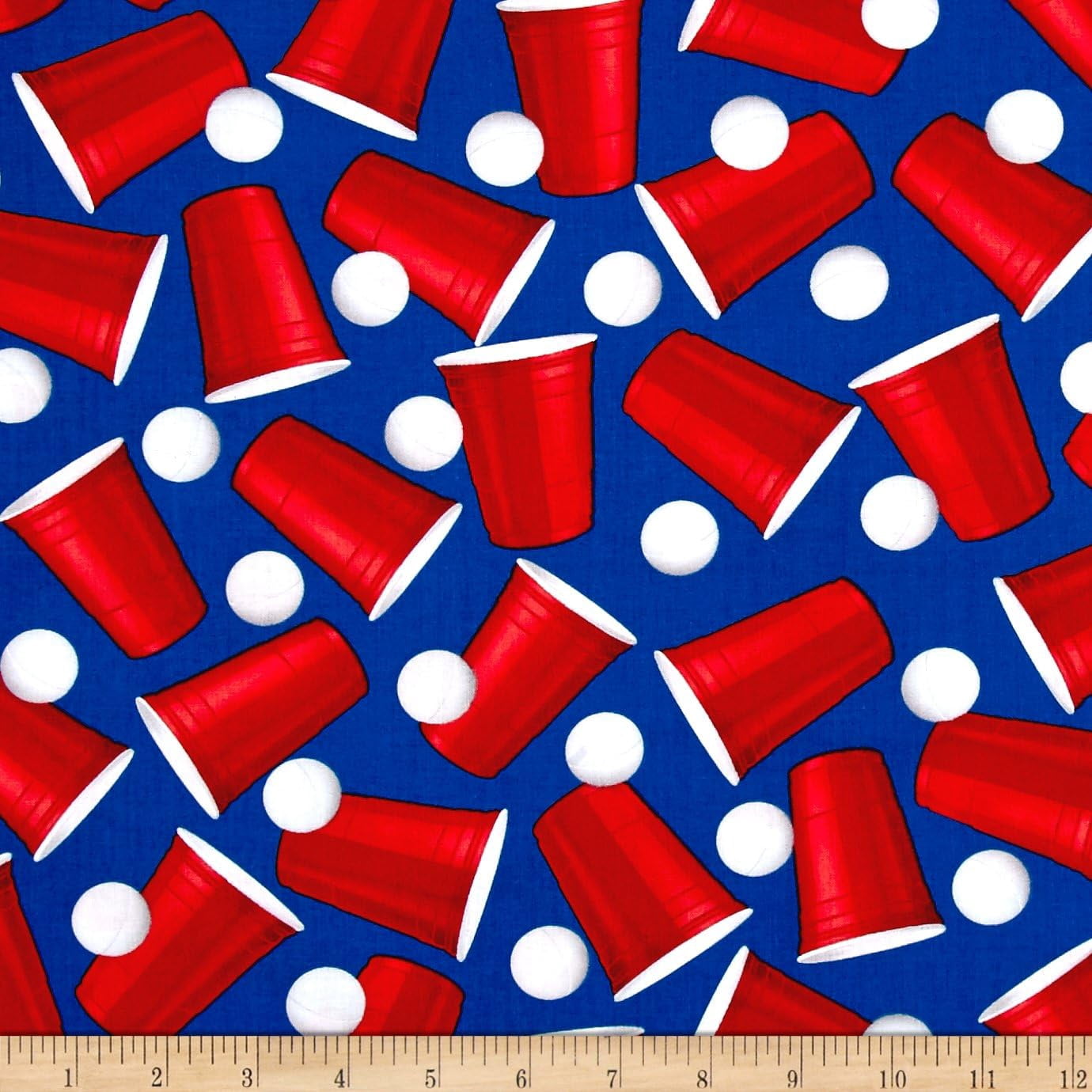 Timeless Treasures Pool Party Beer Pong Blue 100% Cotton Fabric sold by ...