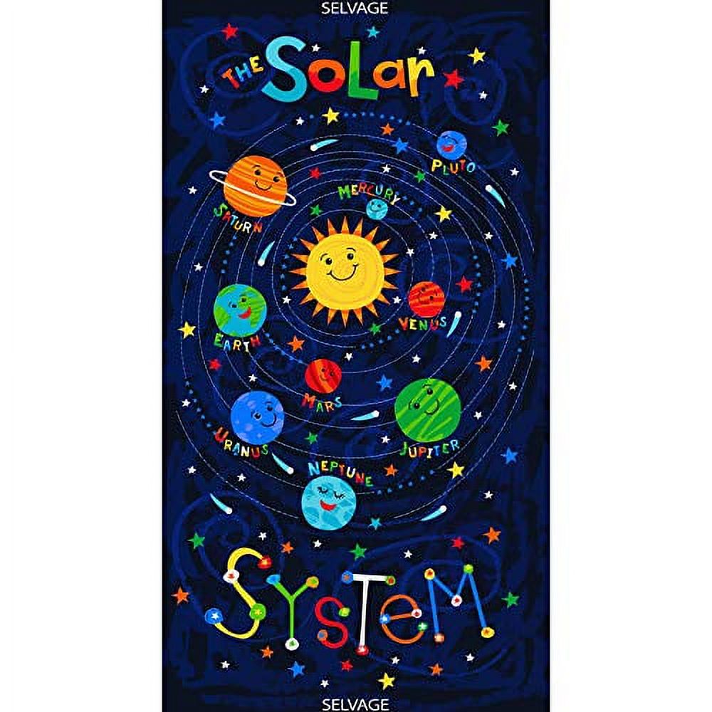 Timeless Treasures Solar Power Blue Planet Panel 24 Inch (gail-c6606 ...