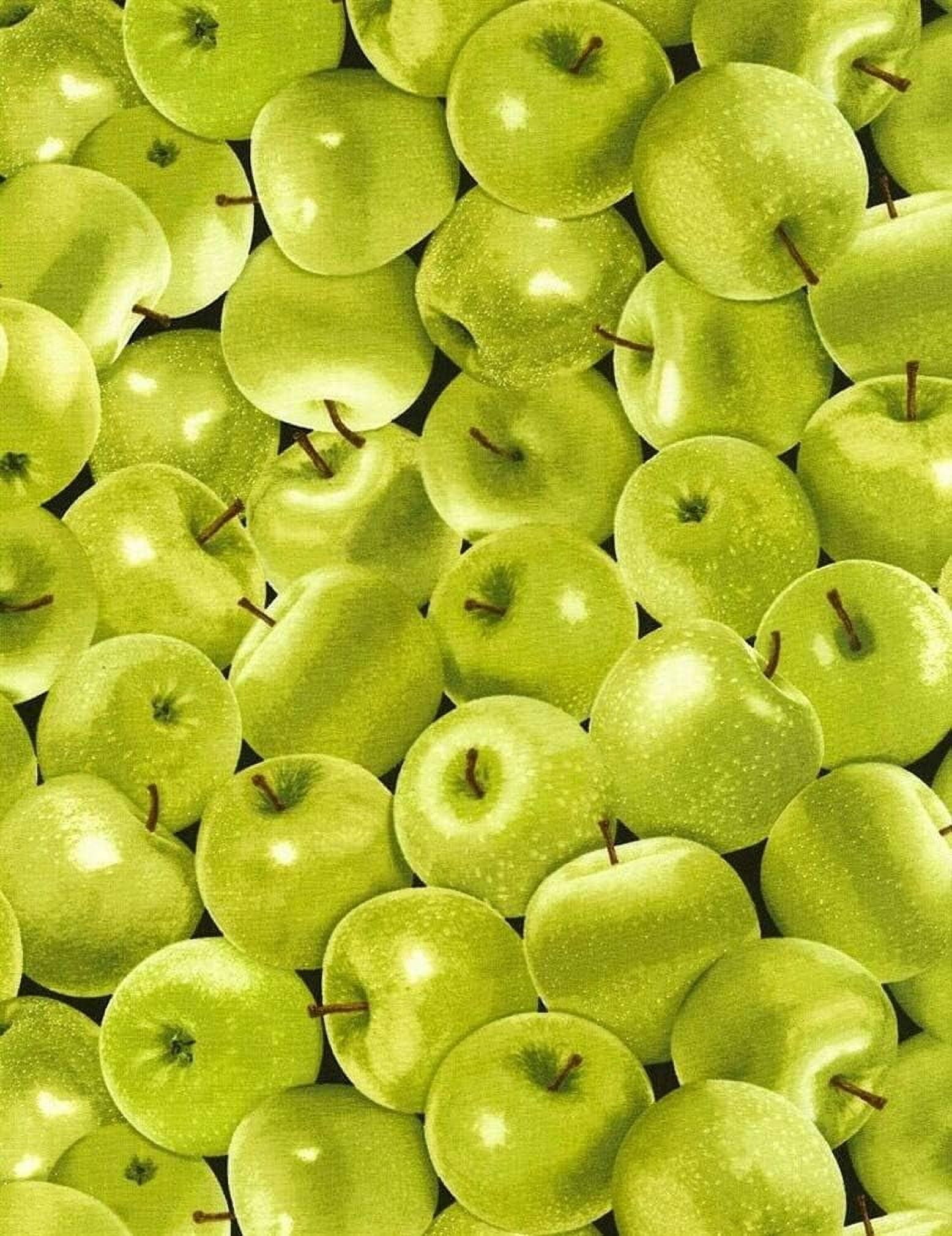 Timeless Treasures Veedaf Food Fabric Packed Green Apples 100% Cotton ...