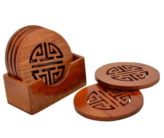 Timeless Wooden Coasters - A Set of 6, Crafted for Generations ...