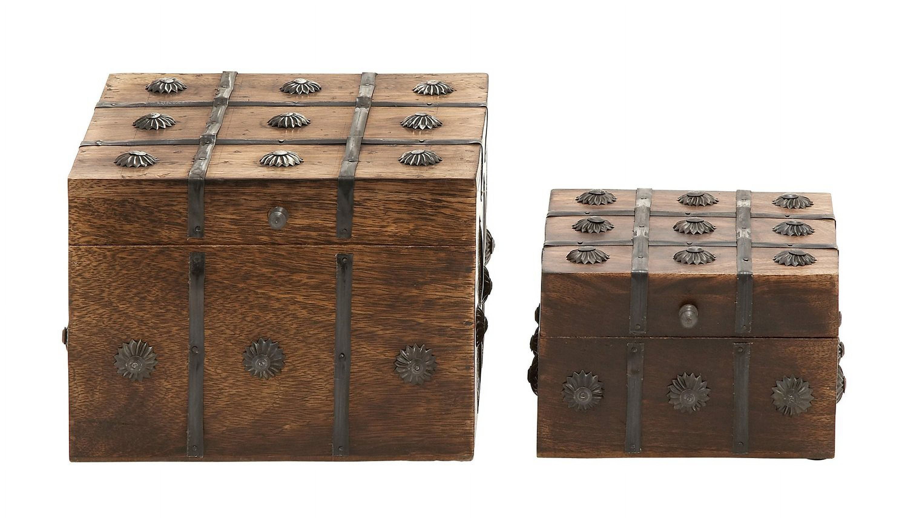 Timelessly Classic Wood Metal Box Set Of 2 - Walmart.com
