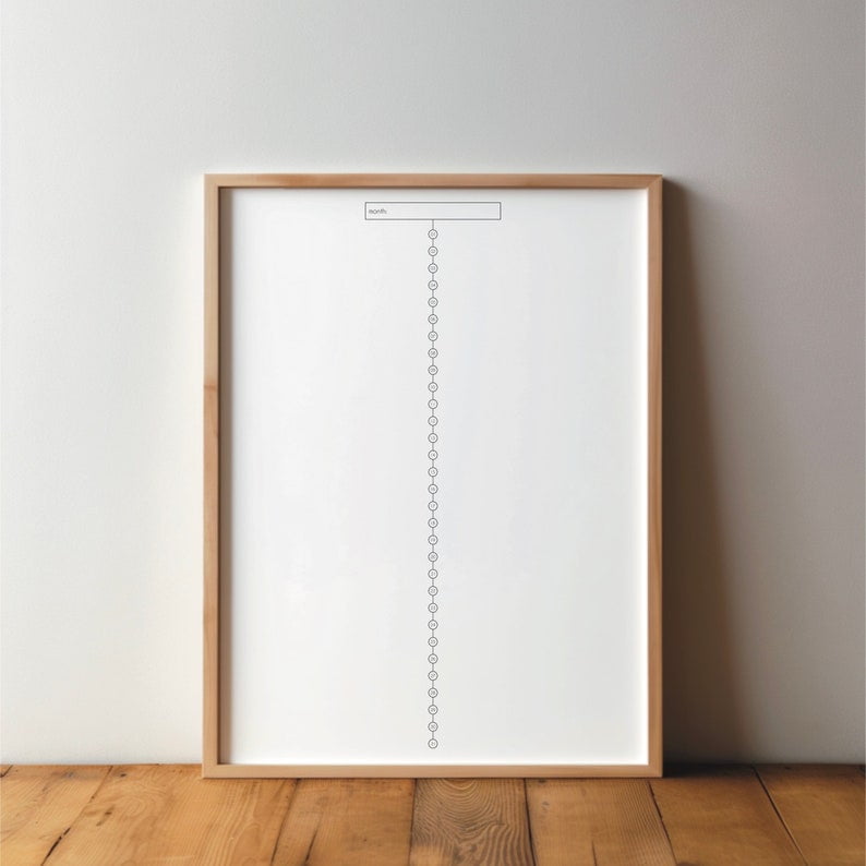 Timeline, Minimalist Monthly Calendar, Wall Calendar, Large, A1, A3 ...