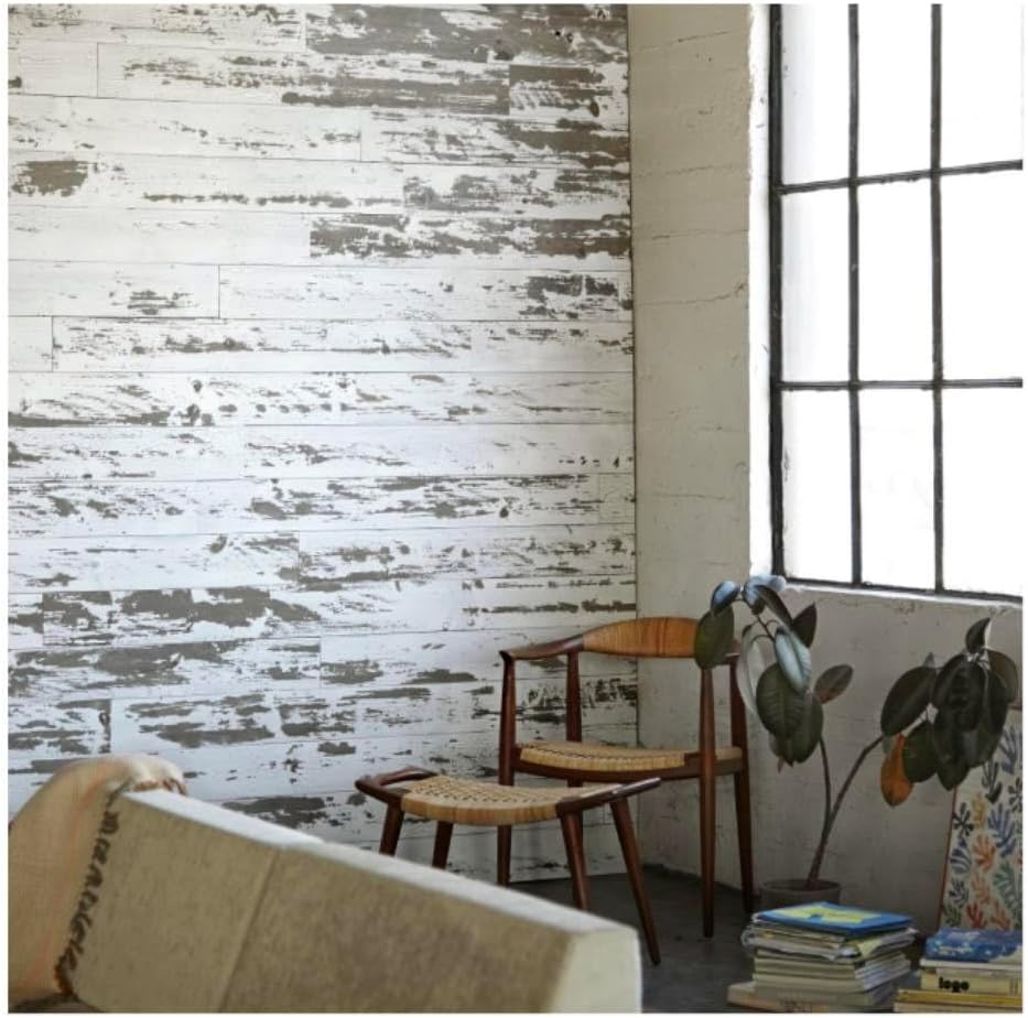 Timeline Skinnies Real Wood Wall Panels (Distressed White) - Walmart.com
