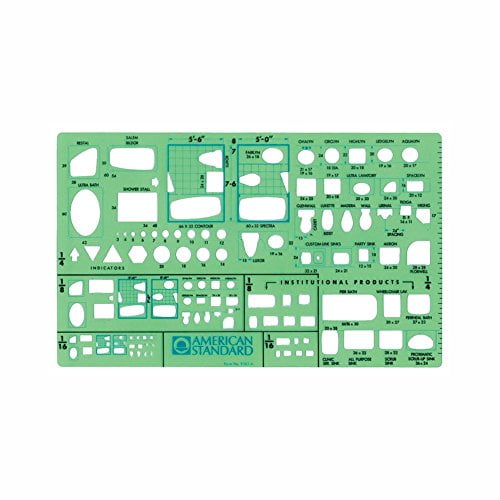Timely Plumbing Plan View Template, 1/16 inch Scale (9383TA) - Walmart.com