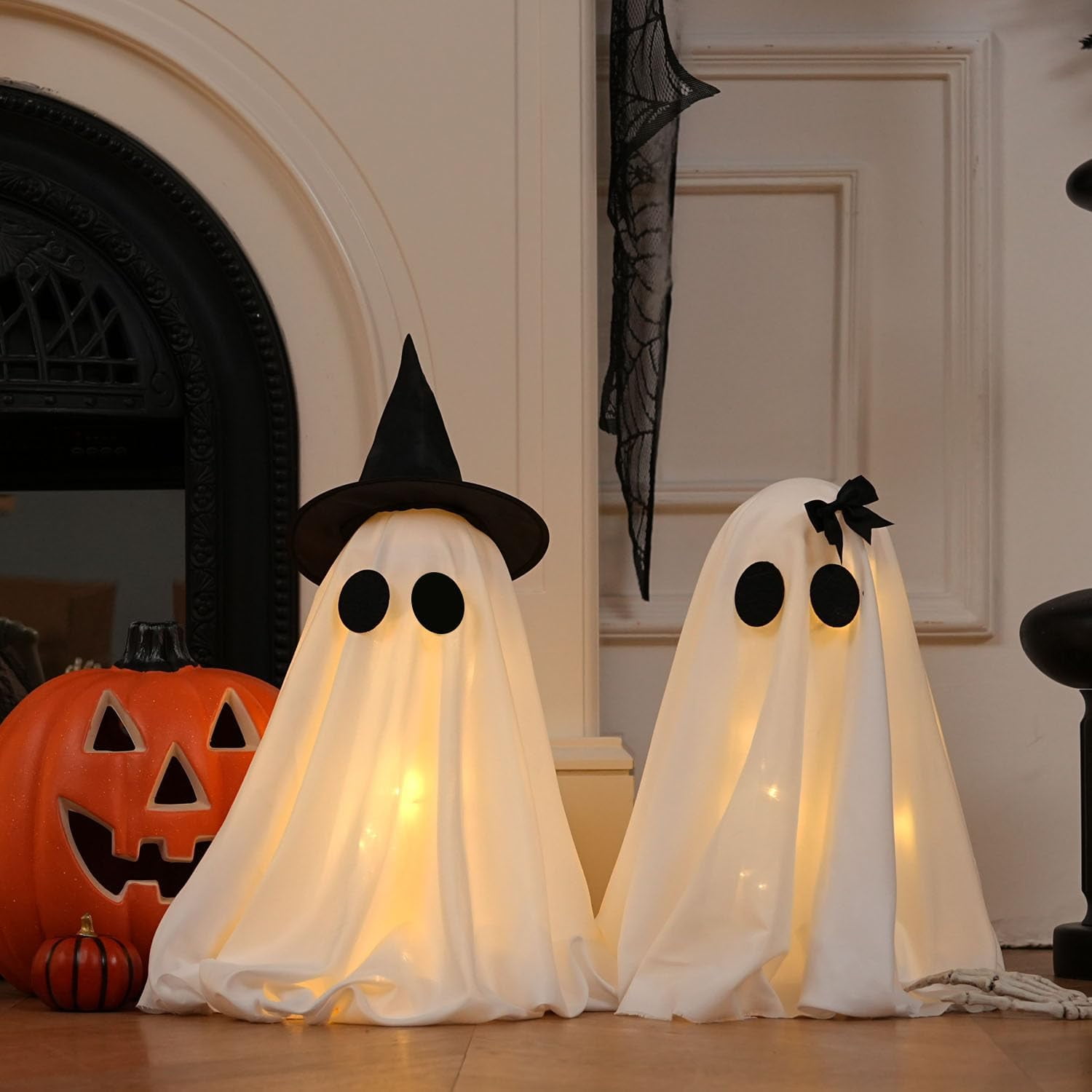 Timer - Enabled Light Up Halloween Ghost Decorations, Set of 2 Spooky ...