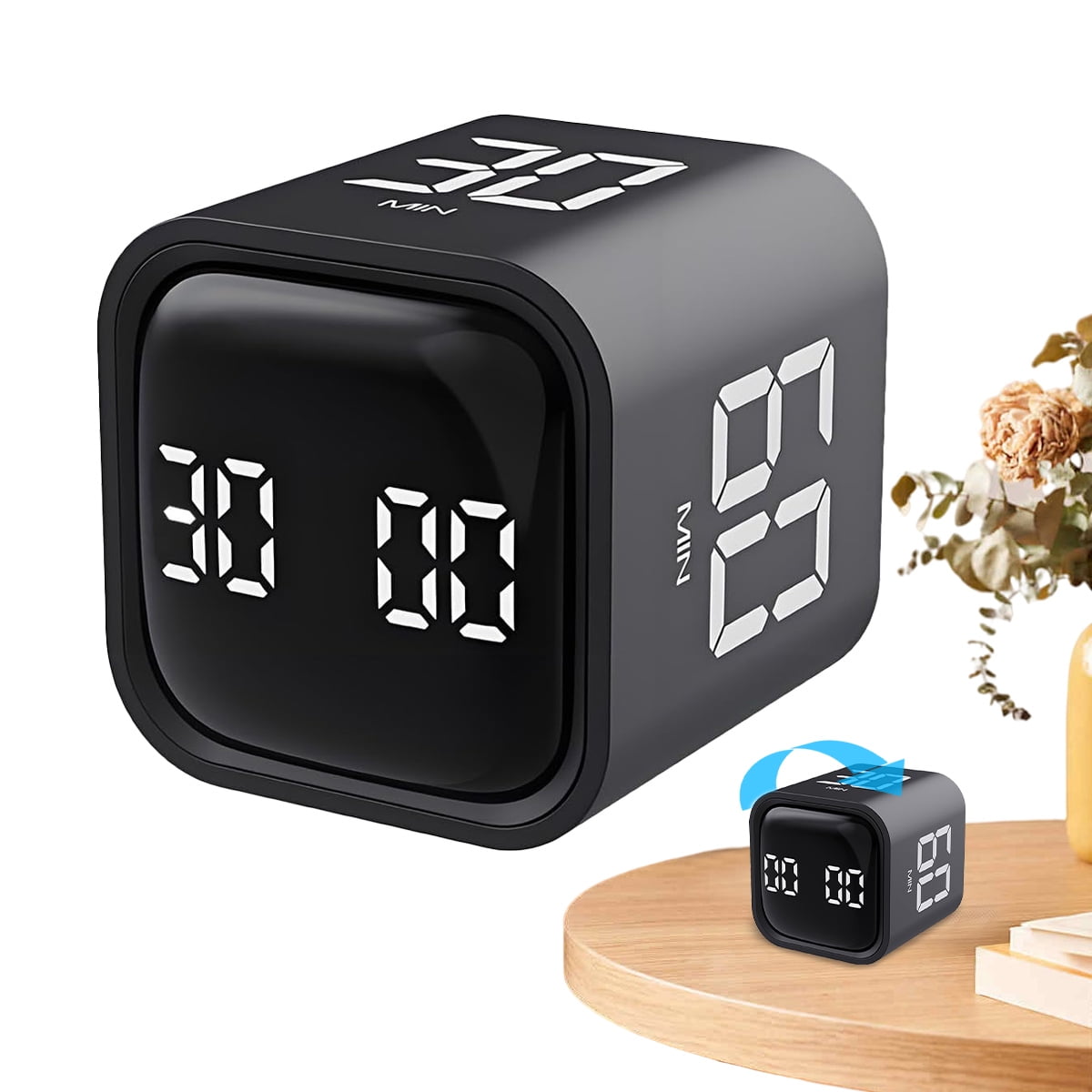 Timer Flip Gravity Sensor Cube Timer Countdown And Countup Mute And Vibrate And Sound 5 10 30 60min