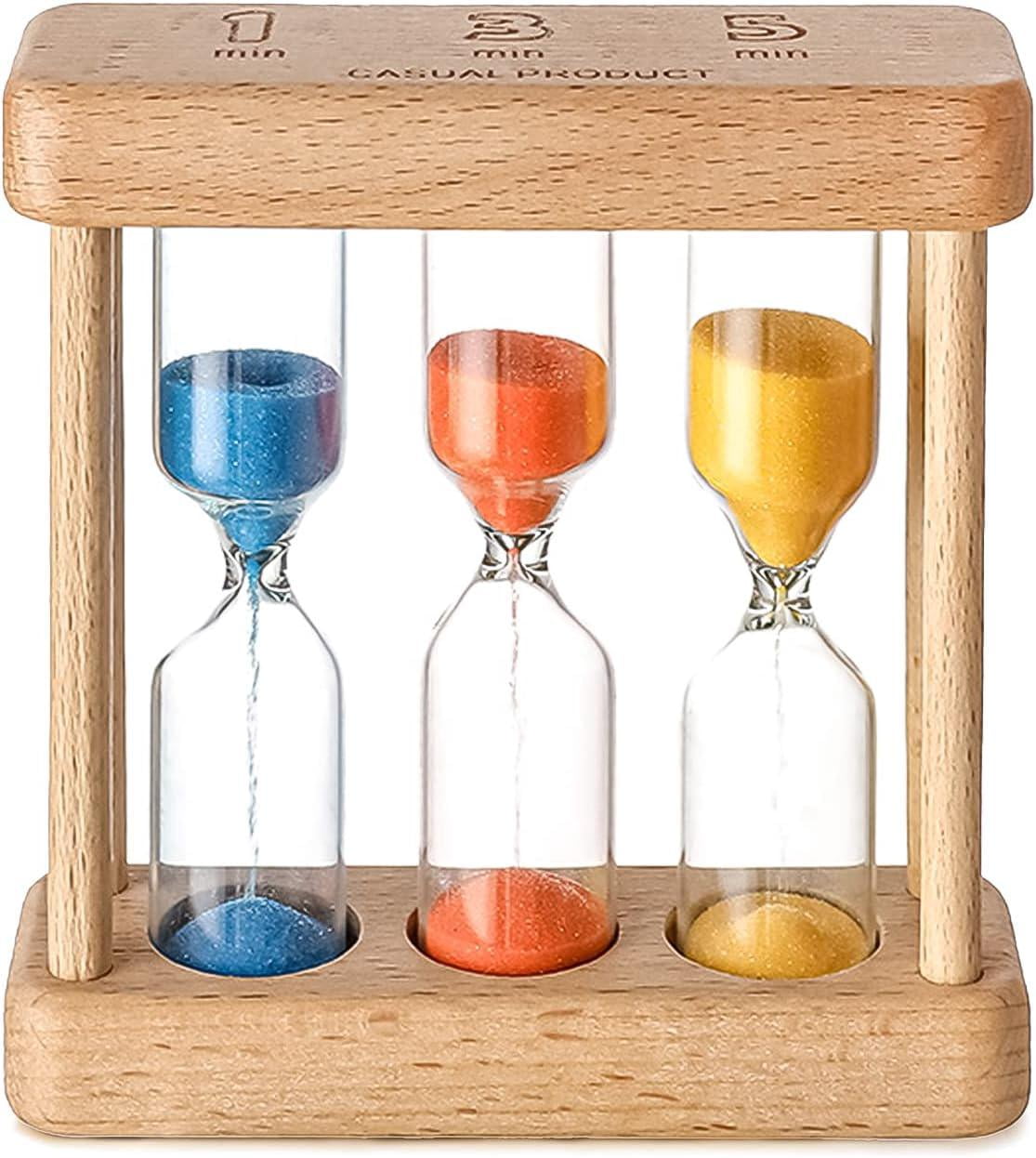 Timer Hourglasses, Hourglasses Sand Clock Hourglass for Kids, 3 in 1 Hourglass for Tea, Timer ...