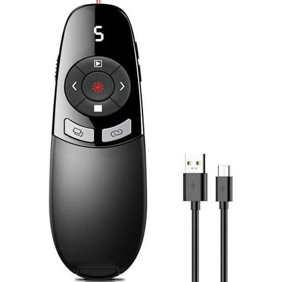 [Timer LCD Display] Rechargeable Presentation Clicker Wireless Presenter Remote w Laser Pointer ...