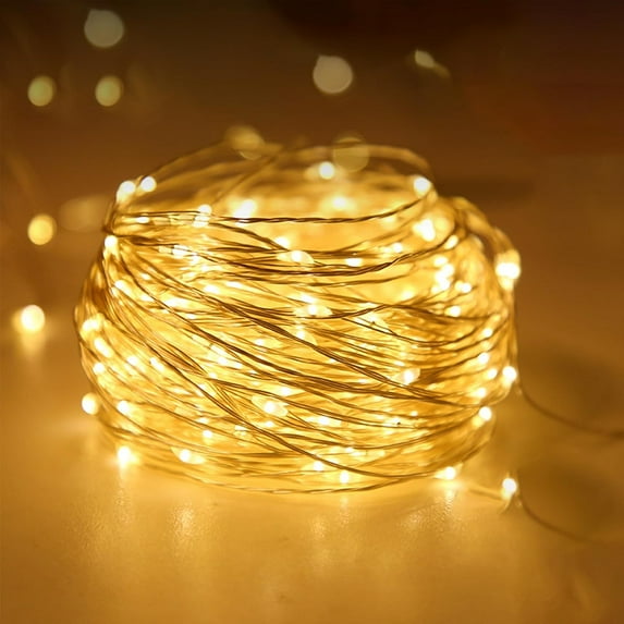 Timer Led Fairy Lights,1 Pack Mini Battery Powered Silver Wire Starry ...