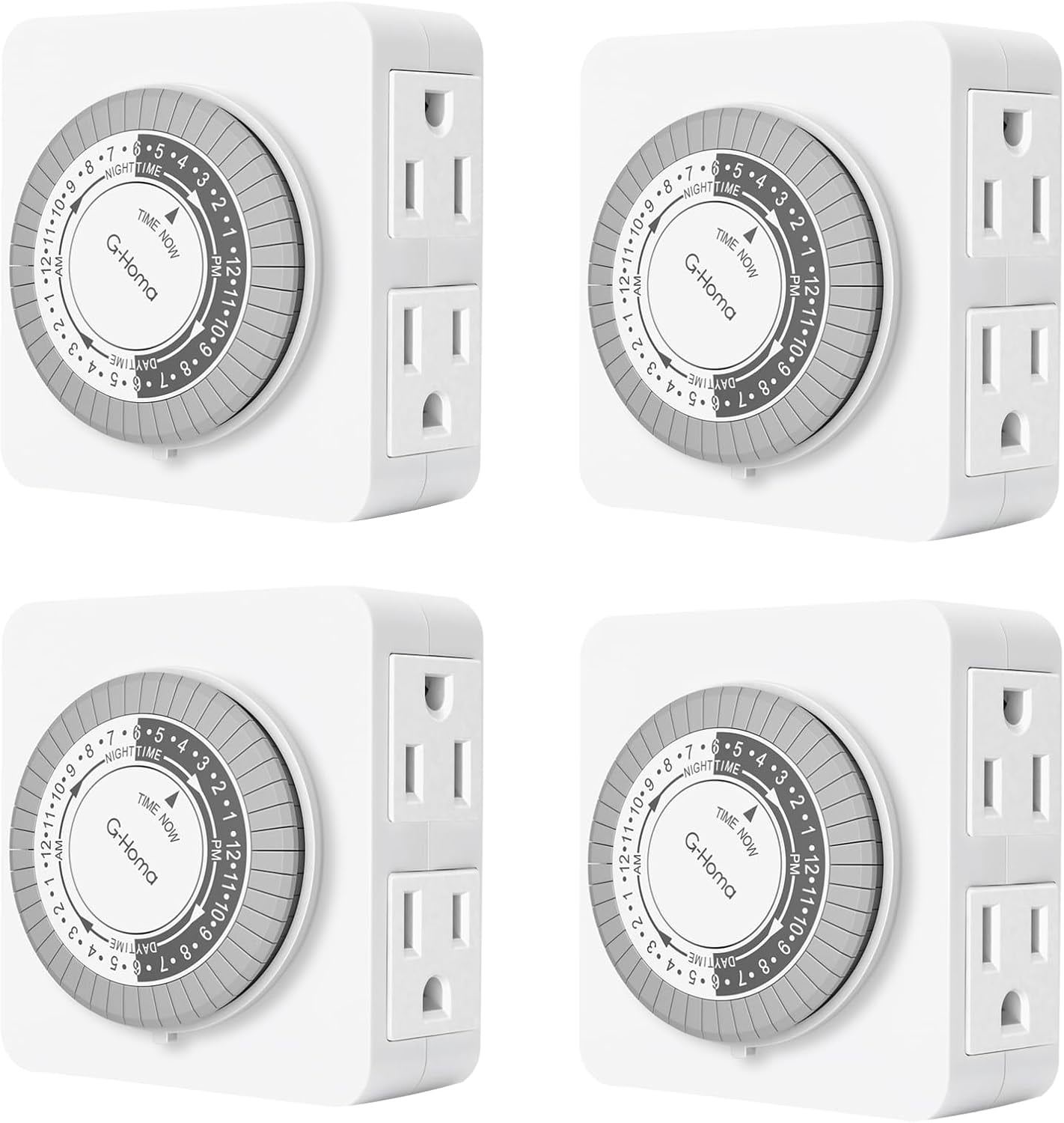 Timer Outlet Electric Indoor with 2 Grounded Outlet,Plug-in 24-Hour ...