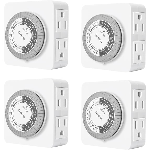 Timer Outlet Electric Indoor with 2 Grounded Outlet,Plug-in 24-Hour ...