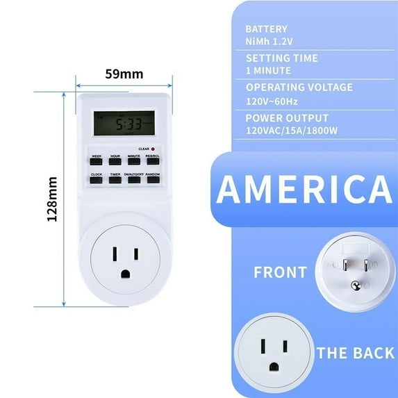 Timer Outlet,Multifunctional Infinite Cycle Programmable Plug-in ...