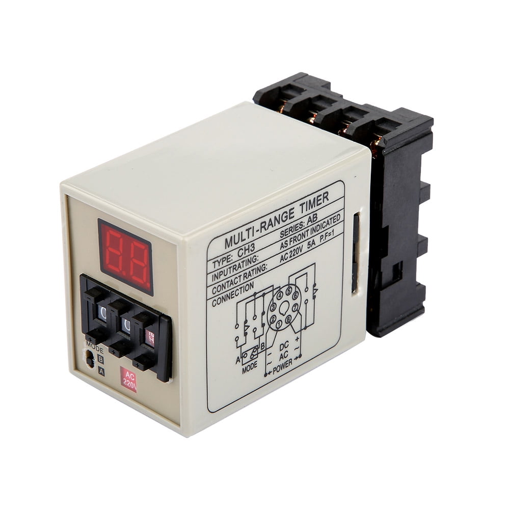 Timer Relay Delay AH3-DM Dual Mode Delay Timer Relay 0.01S-99H LED Display 12/24/110/220/380V ...