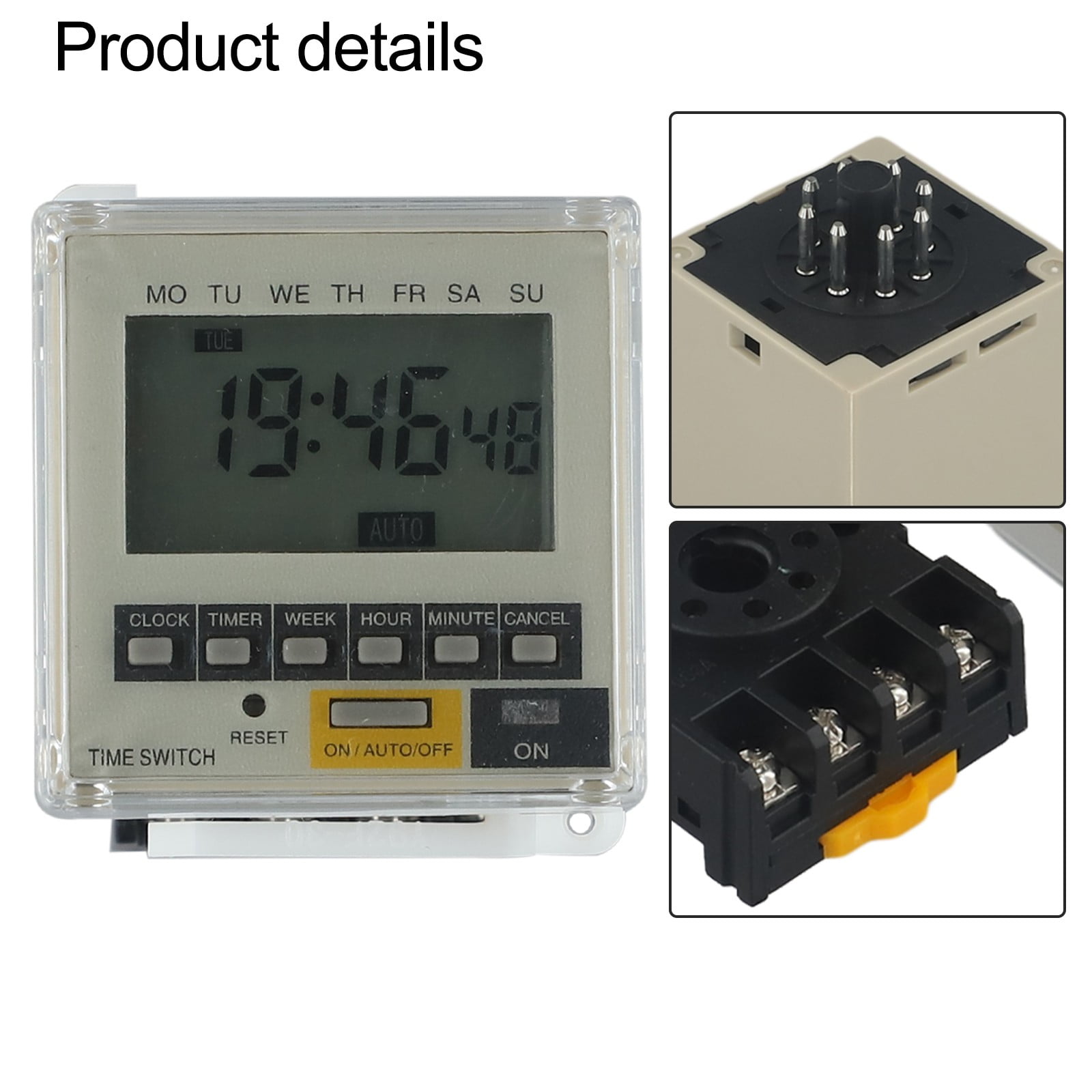 Timer T03 Cycle Microcomputer Time Control Switch Time Controller AC220V 16A - Walmart.com