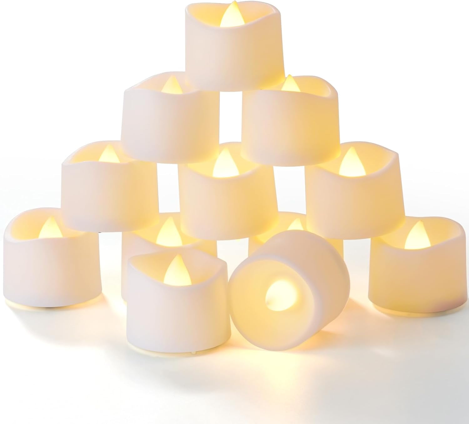 Timer Tea Lights Candles Battery Operated, 6H Timer Built-in, Auto On Daily, Flameless LED ...