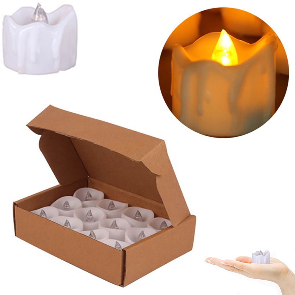 Timer Tea Lights, Flameless Flickering Auto Tea Lights Battery Operated ...