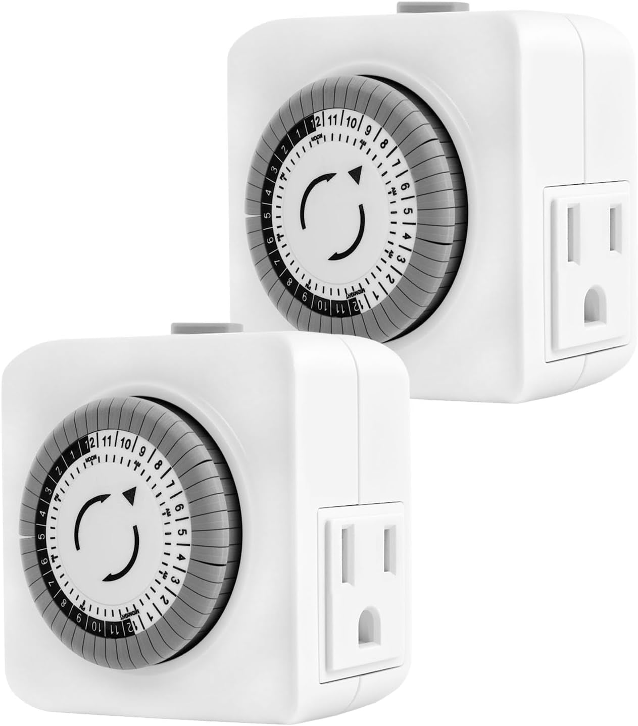 Timers for Electrical Outlets Indoor, 24-Hour Plug-in Mechanical Outlet ...