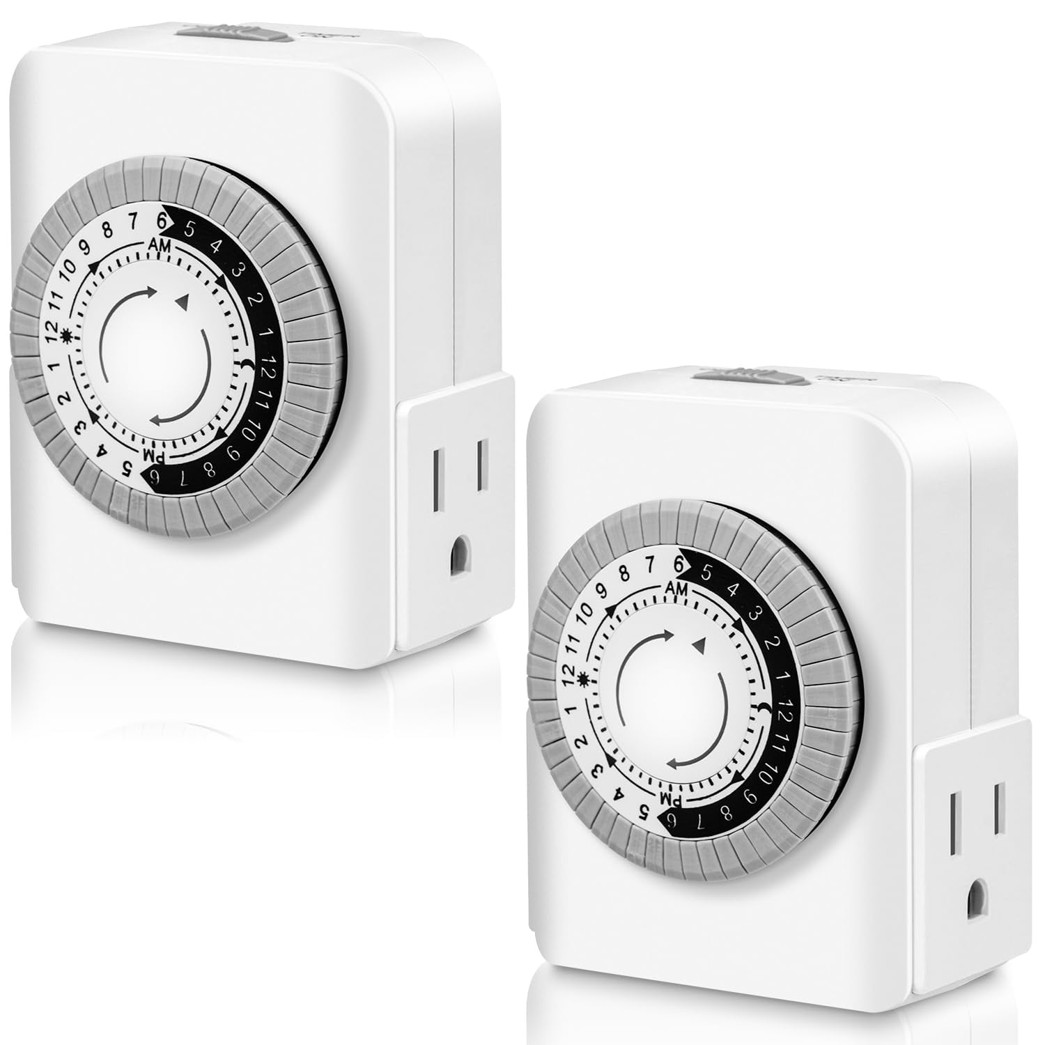 Timers for Electrical Outlets Indoor, AaiVrylliz 3-Prong Dual Outlet ...