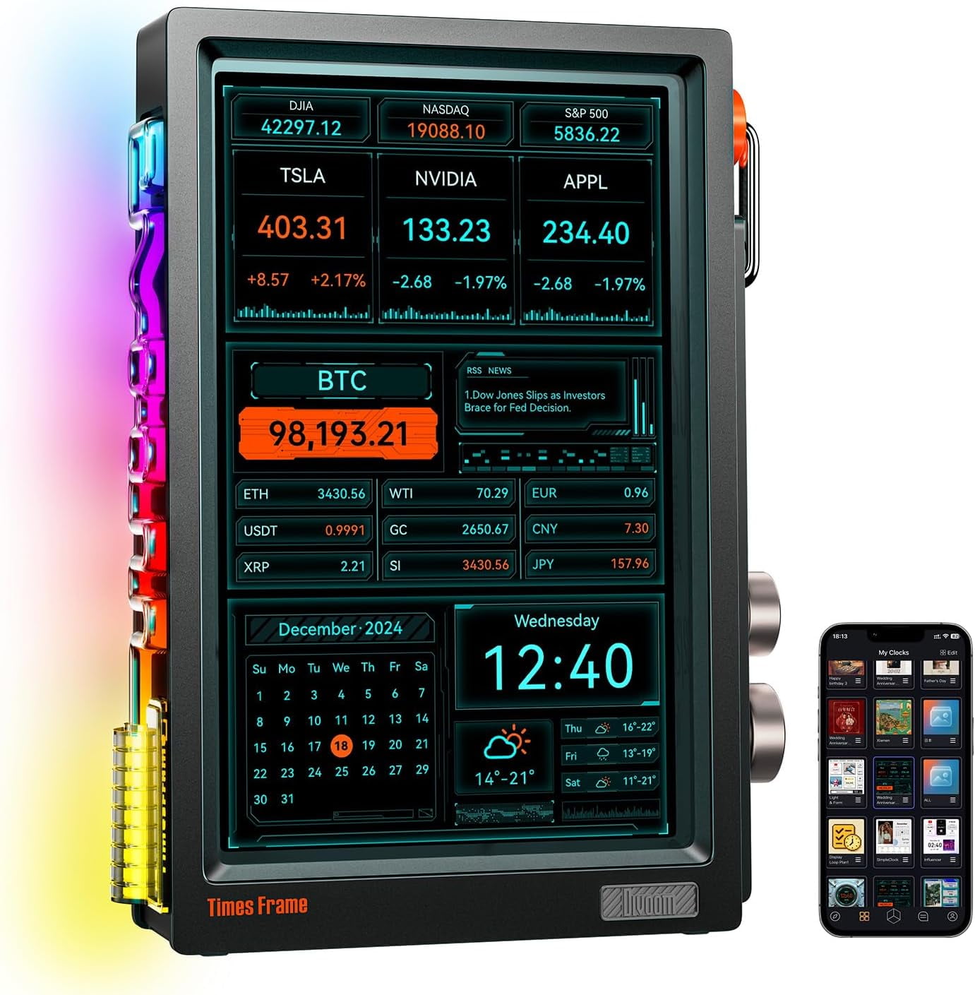 Times Frame – Floating WiFi Digital Picture Frame, Share Photo&Video ...