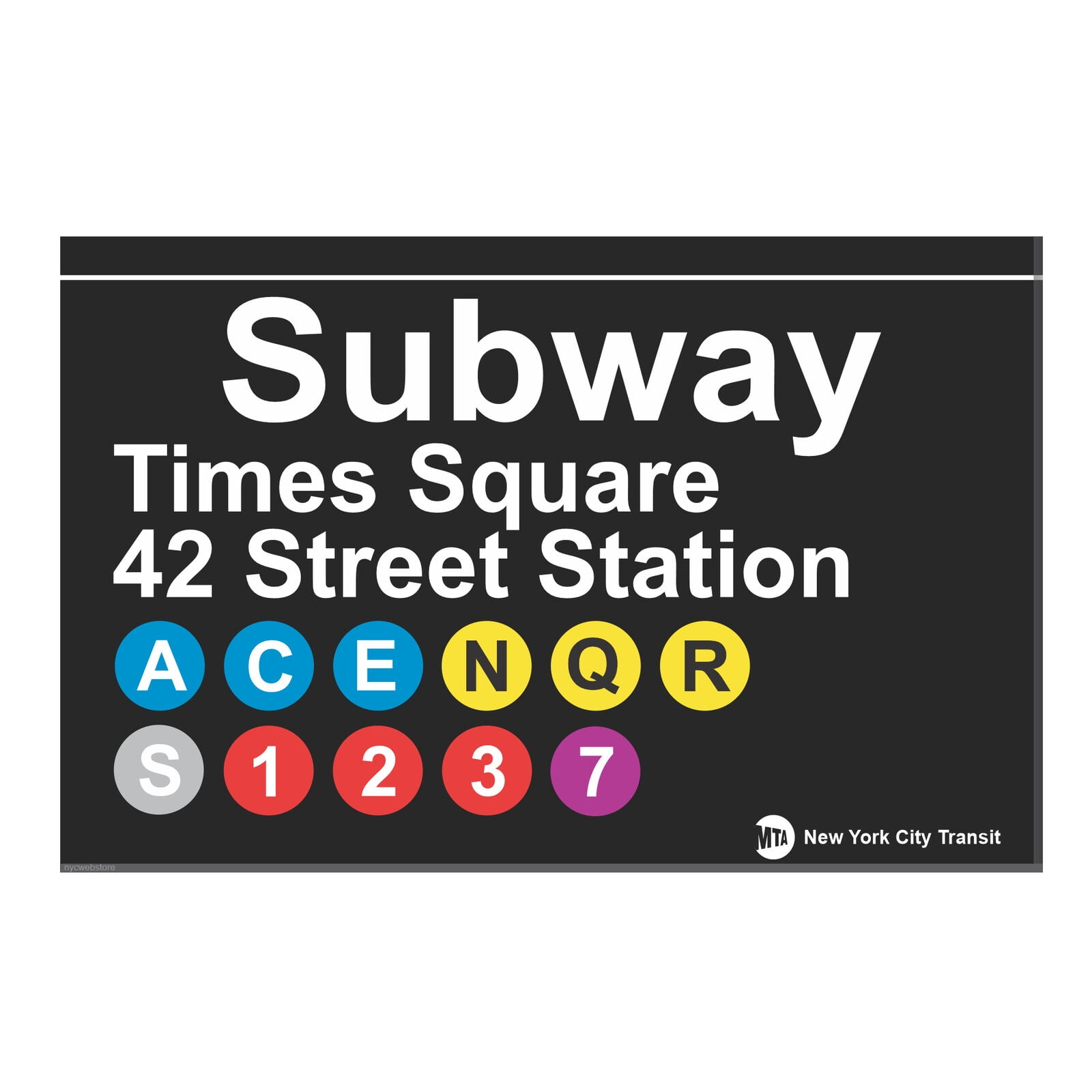 Times Square & 42nd Street NYC Subway Magnet - New York City MTA ...