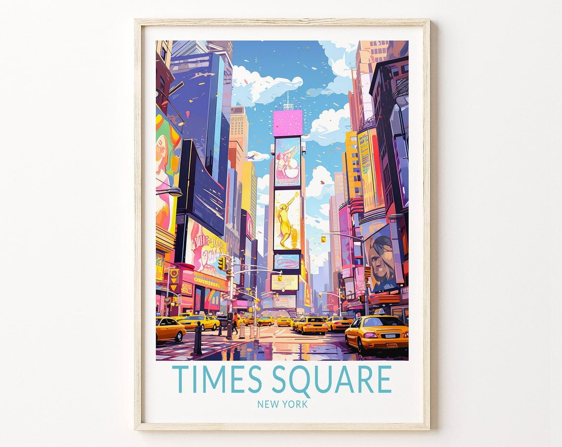 Times Square New York Travel Print, New York City Travel Poster, New ...