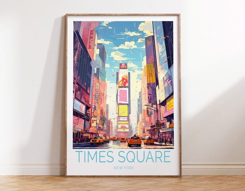 Times Square Poster New York Poster New York Wall Art Times Square New ...
