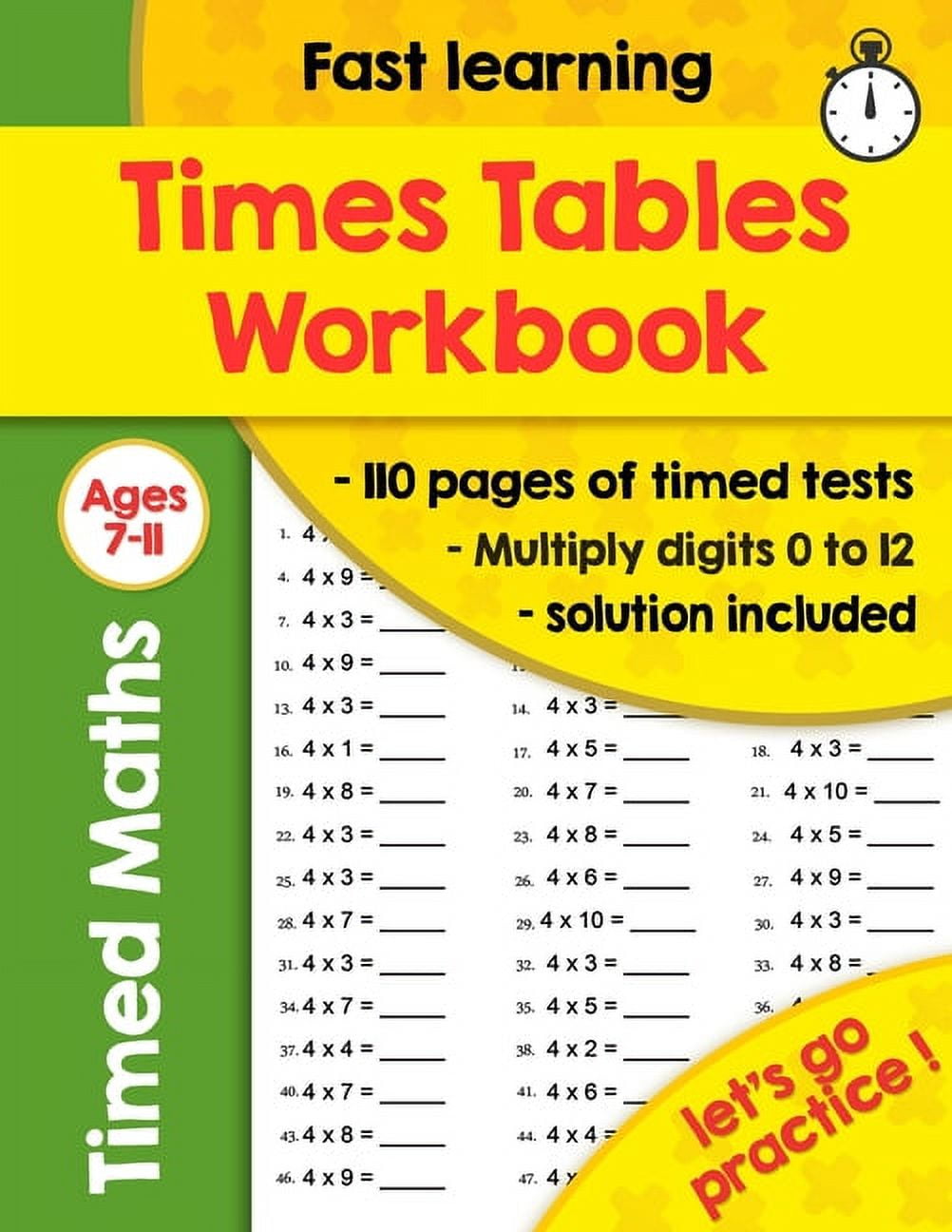 Times Tables Workbook : Ideal for Home Learning - Timed Tests ...