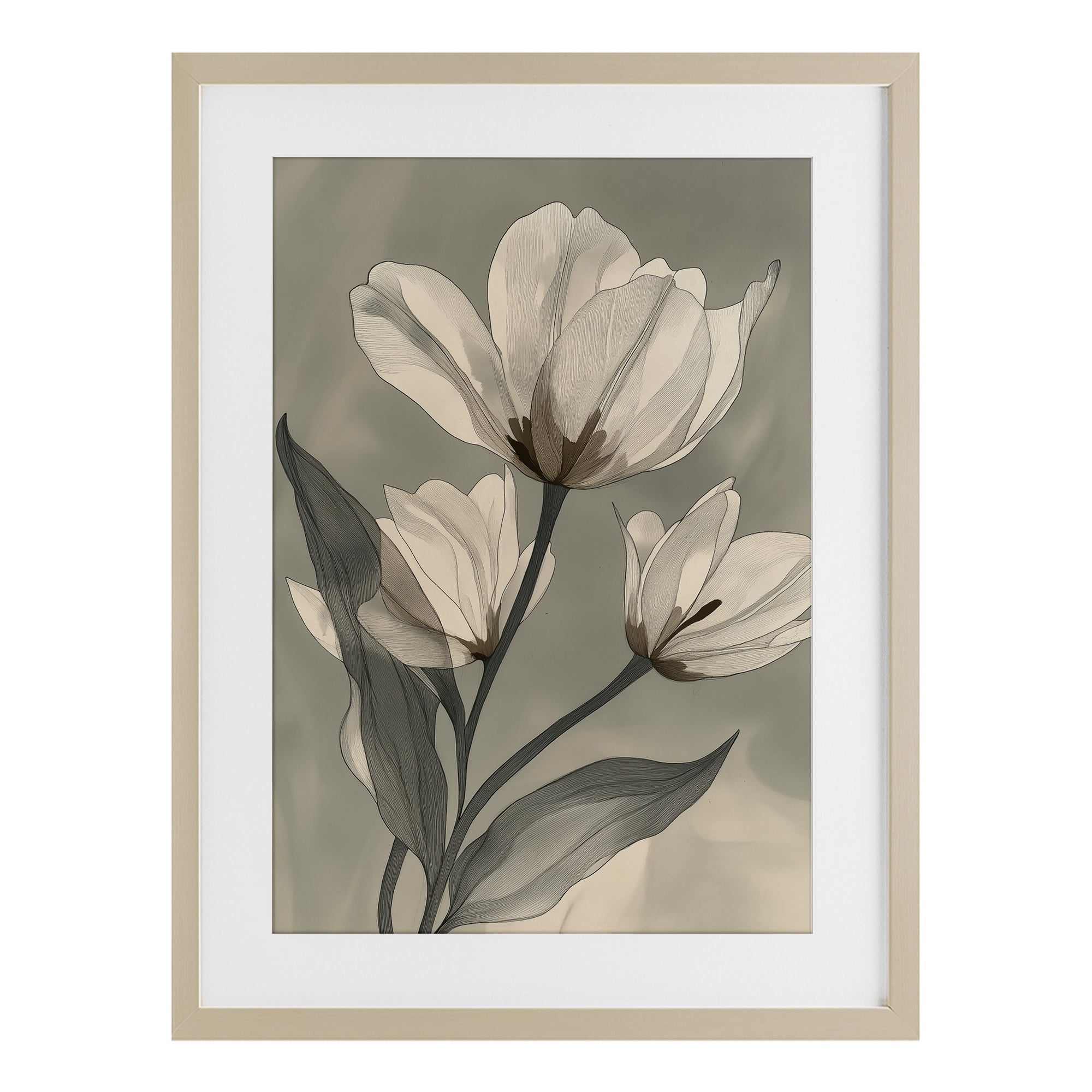 Stupell Industries Times Three Budding Magnolias Birch Framed Print ...