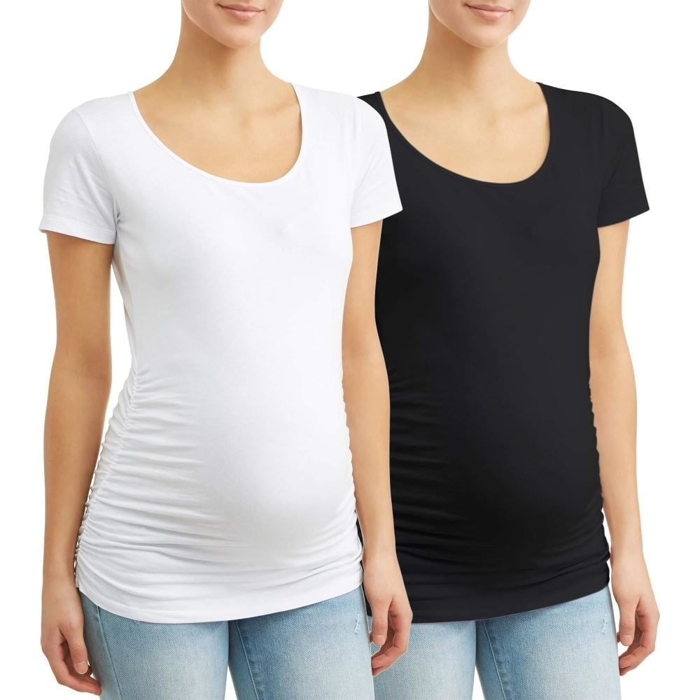 Times Two Ruched Sides Maternity T-shirt - 2 Pack - Walmart.com