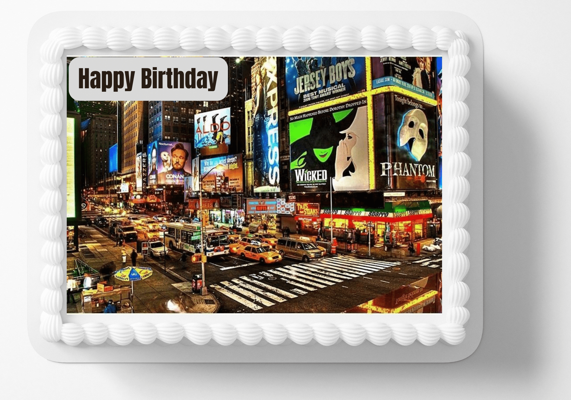 Times square Musicals Image Edible Cake Topper Birthday Cake Decoration ...