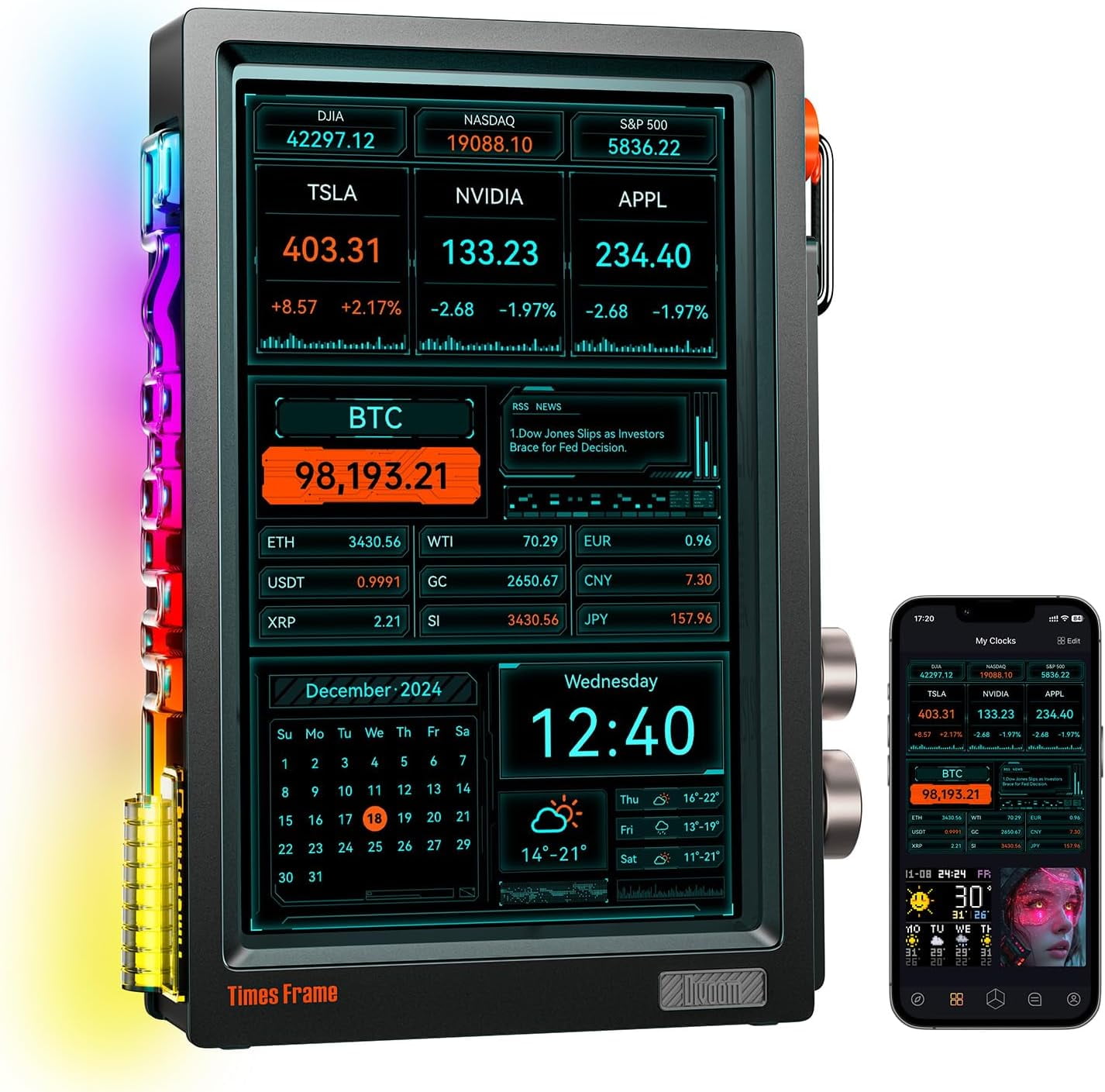 TimesFrame – 10.1" WiFi 6 Digital Picture Frame & Smart Desk Display ...