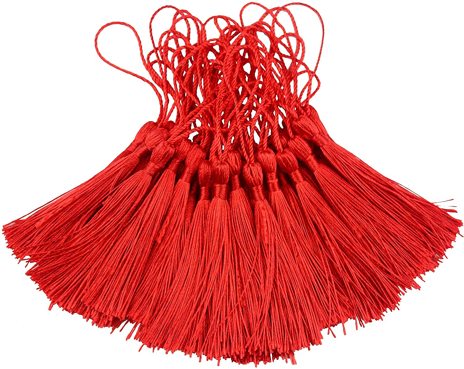 Timesetl 50 Psc 13Cm/5 Inch Silky Floss Craft Tassels, Handmade Tassel With Loop For Jewelry ...