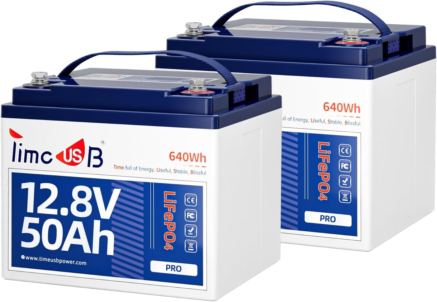 Timesub 12.8V 50Ah Pro LiFePO4 Battery, 12 Volt Lithium Batteries with ...