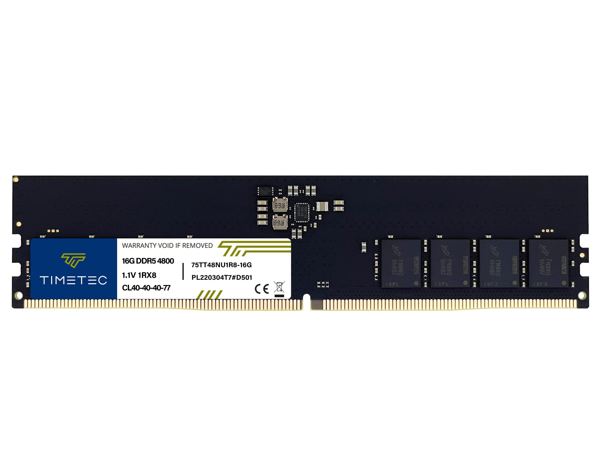 Timetec 16GB DDR5 4800MHz PC5-38400 Unbuffered Non-ECC 1.1V CL40 1Rx8 ...
